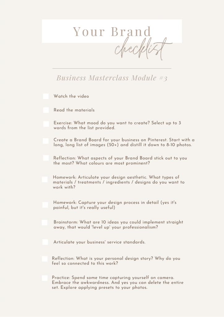 Module 3 | Checklist - Little Bird Bloom